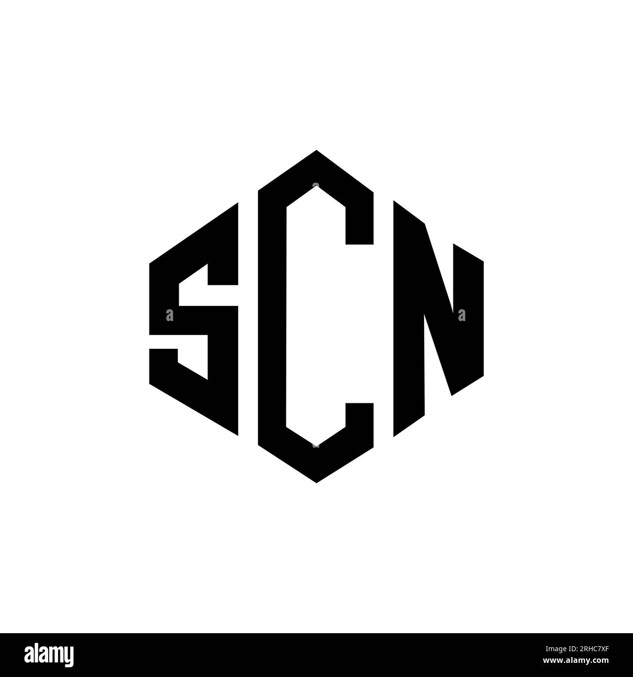 SCN letter logo design with polygon shape. SCN polygon and cube shape ...