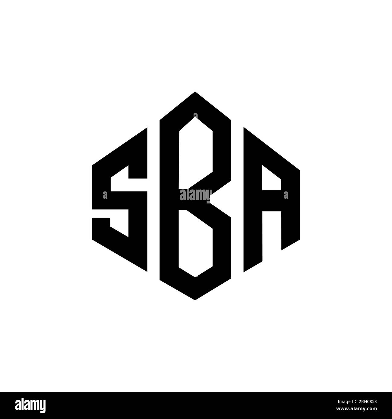 SBA letter logo design with polygon shape. SBA polygon and cube shape ...