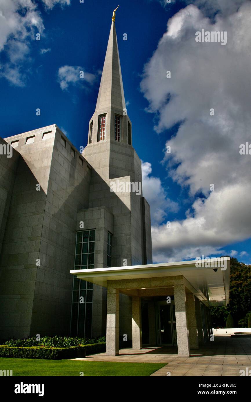 The entrance to The Preston England Mormon Temple at Chorley in ...