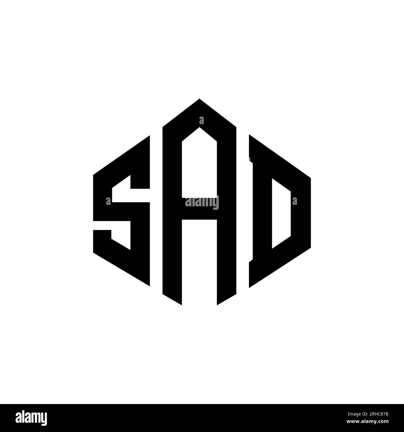 SAD letter logo design with polygon shape. SAD polygon and cube shape ...