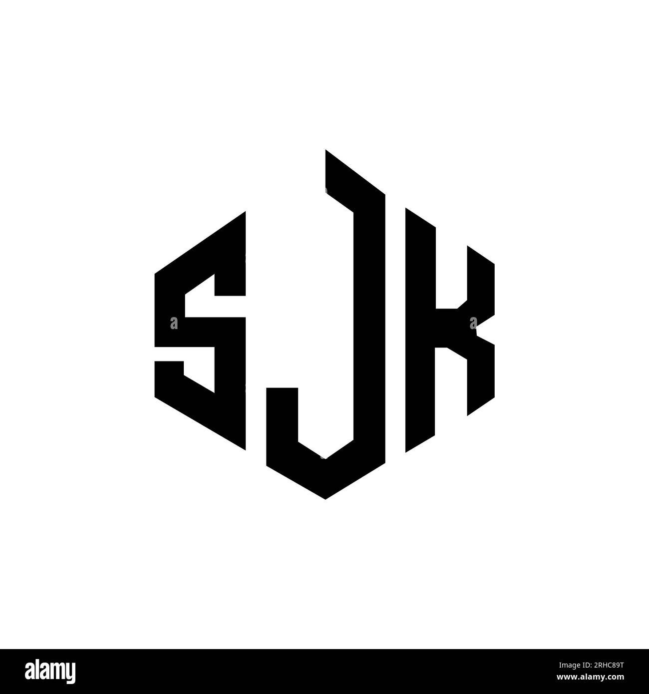 SJK letter logo design with polygon shape. SJK polygon and cube shape ...