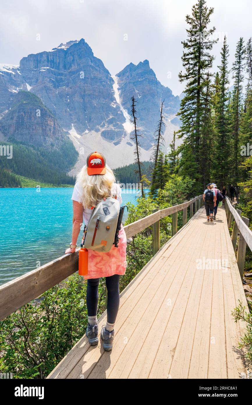 Moraine Lake during summer in Banff National Park, Canadian Rockies, Alberta, Canada. Banff ...