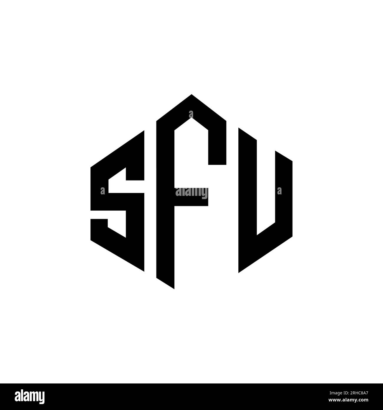 SFU letter logo design with polygon shape. SFU polygon and cube shape ...