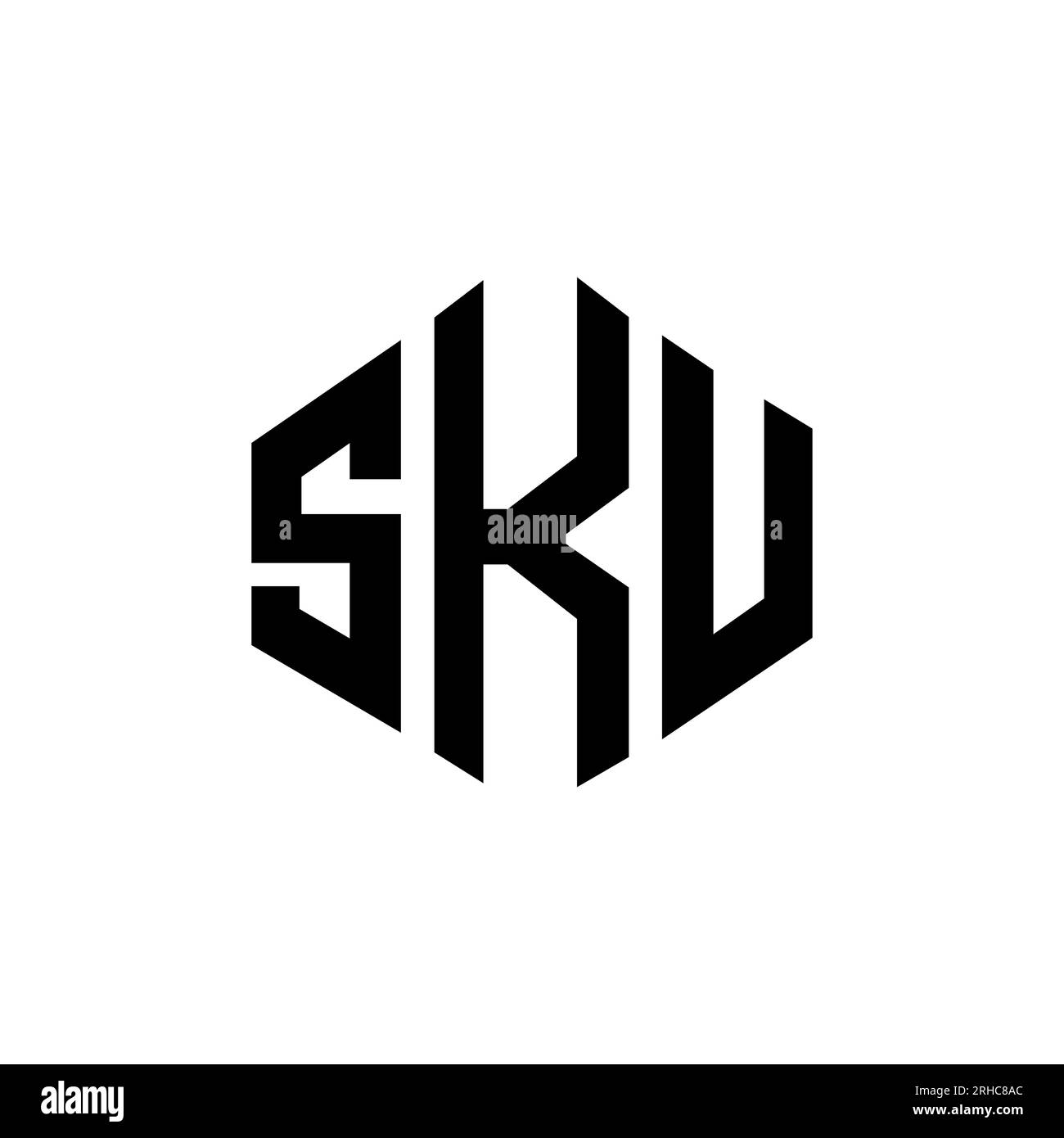 SKU letter logo design with polygon shape. SKU polygon and cube shape ...