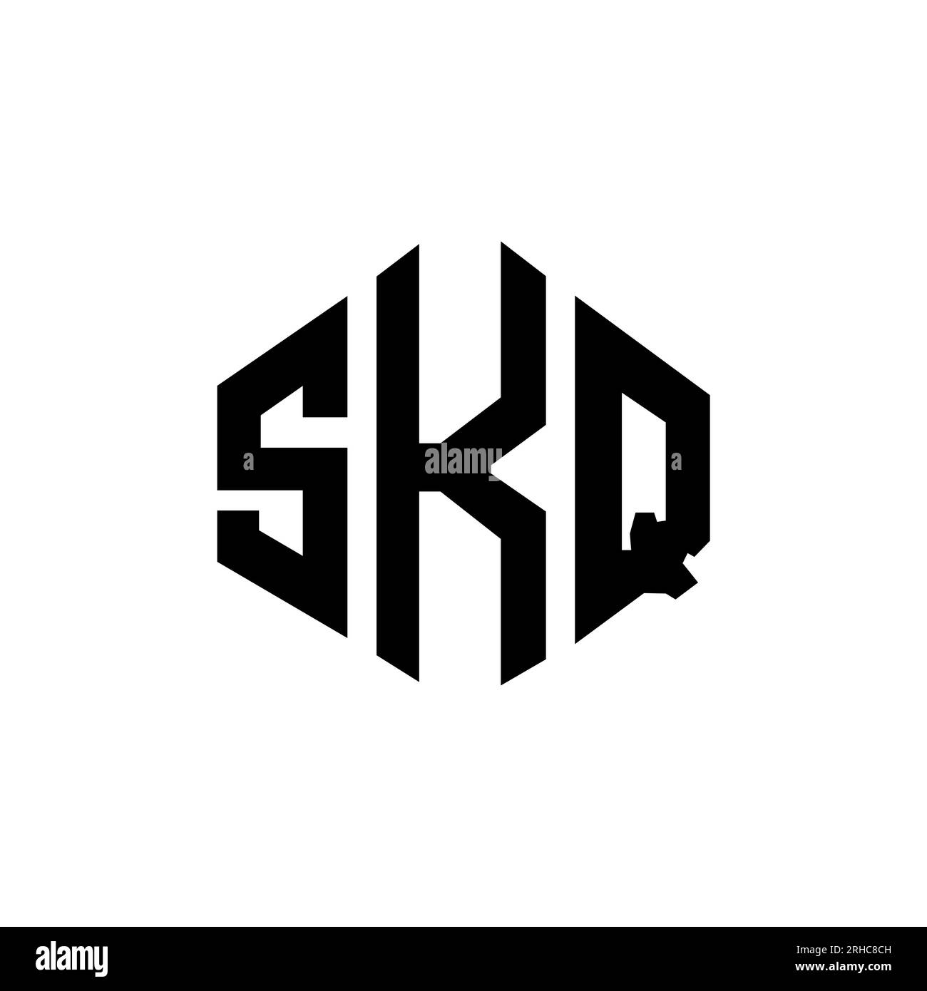 SKQ letter logo design with polygon shape. SKQ polygon and cube shape ...
