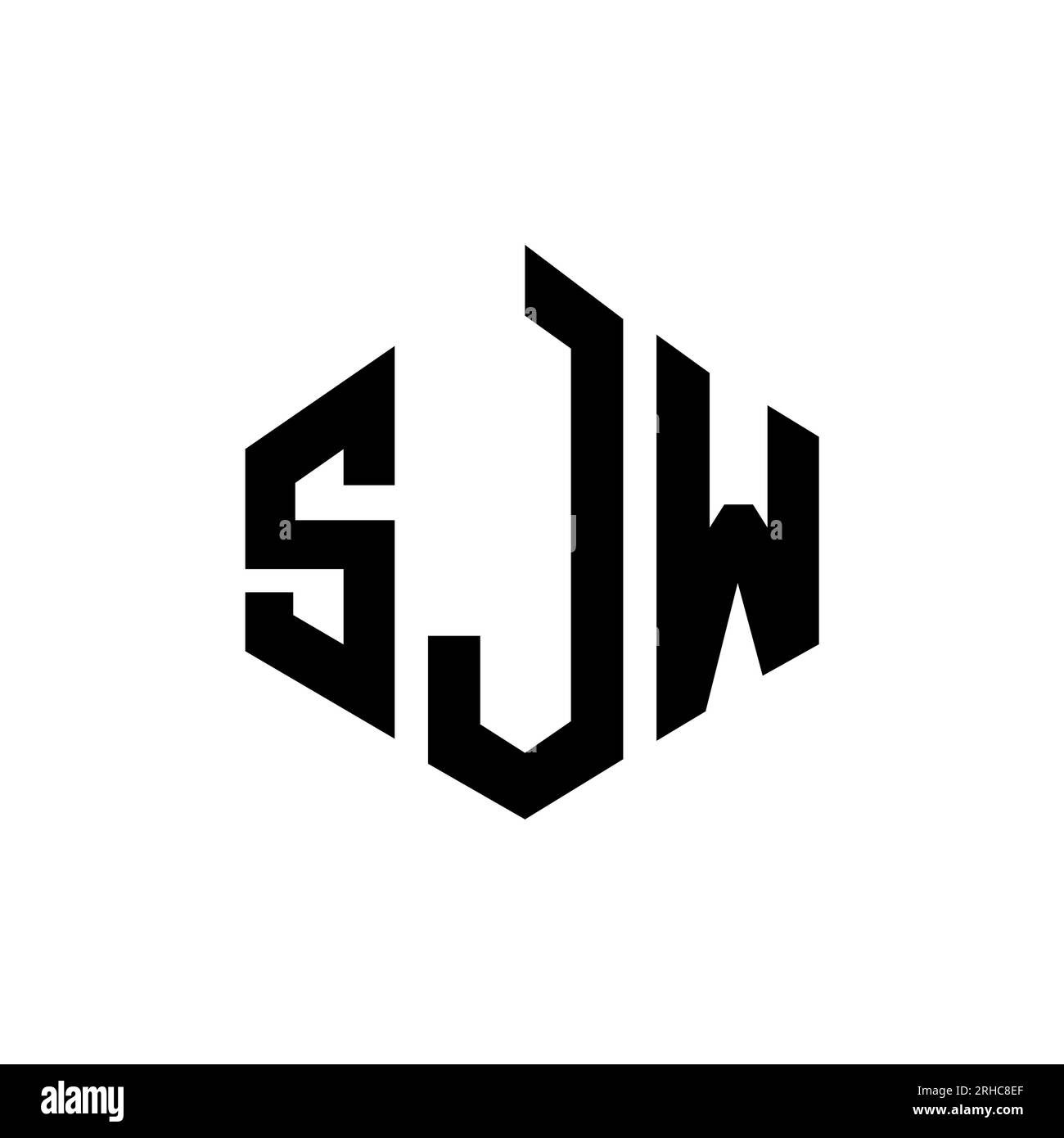 SJW letter logo design with polygon shape. SJW polygon and cube shape ...