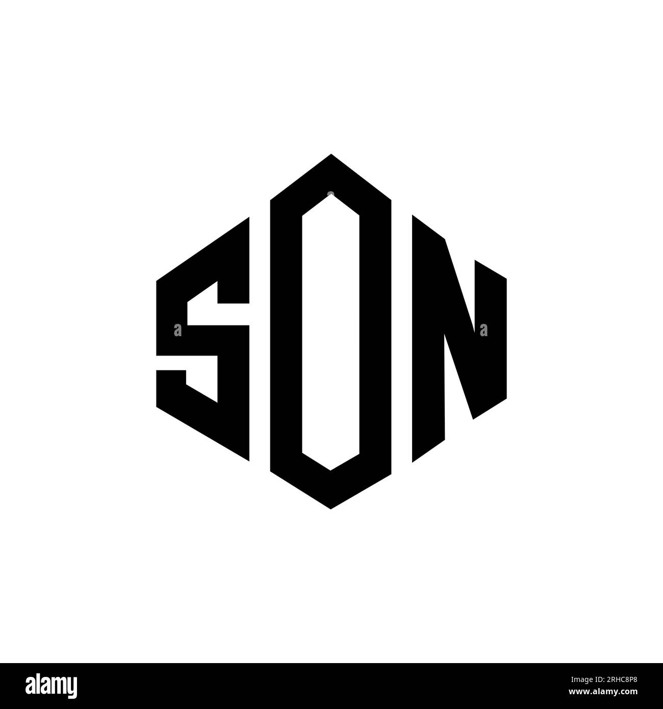 SON letter logo design with polygon shape. SON polygon and cube shape ...