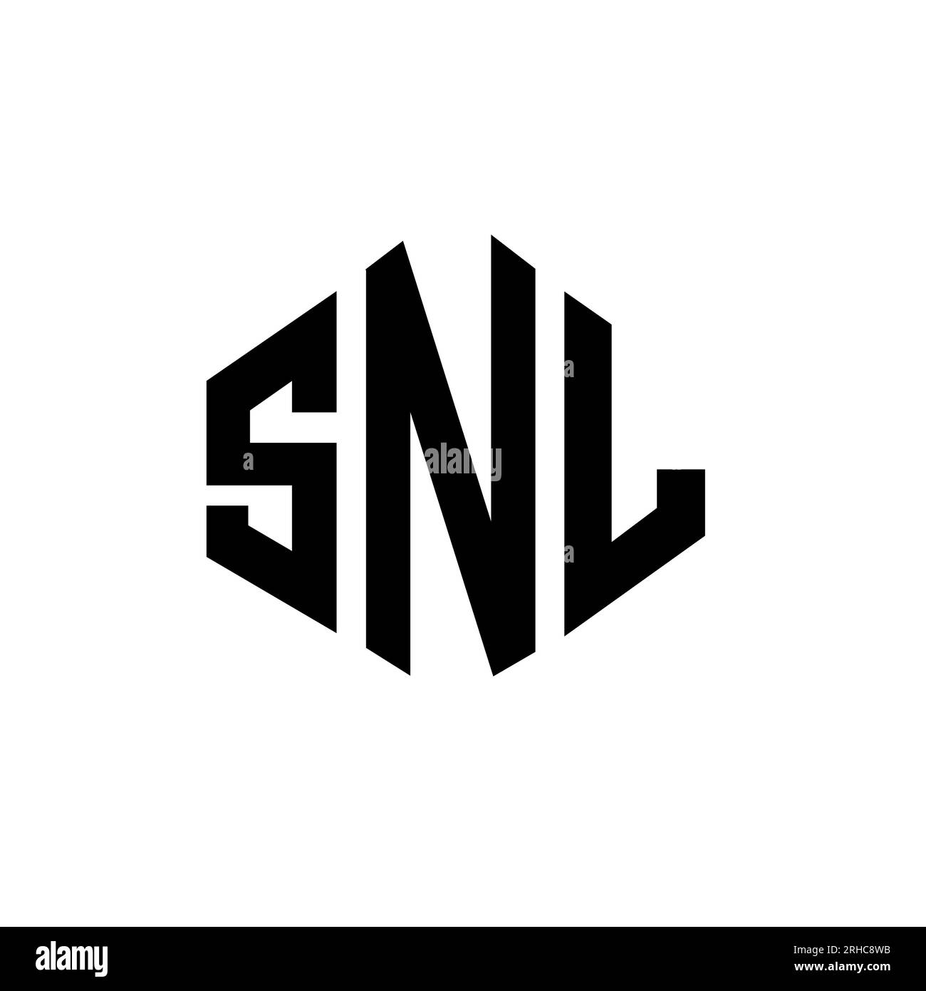 SNL letter logo design with polygon shape. SNL polygon and cube shape ...