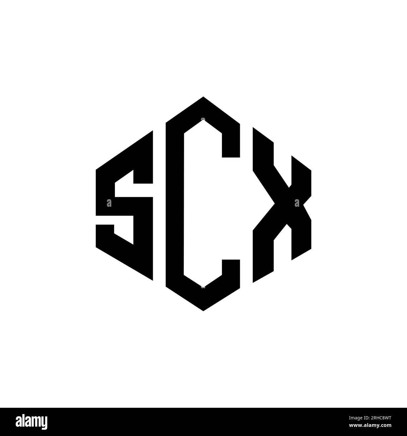 SCX letter logo design with polygon shape. SCX polygon and cube shape ...