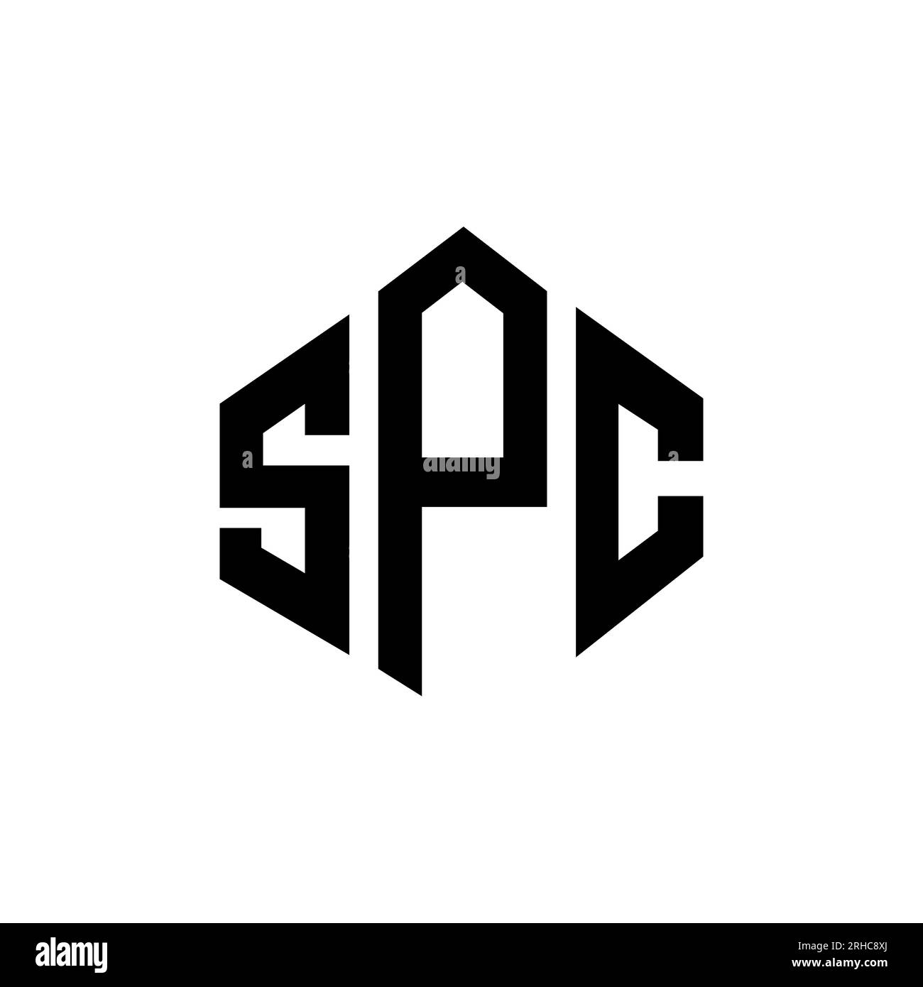 SPC letter logo design with polygon shape. SPC polygon and cube shape logo design. SPC hexagon ...