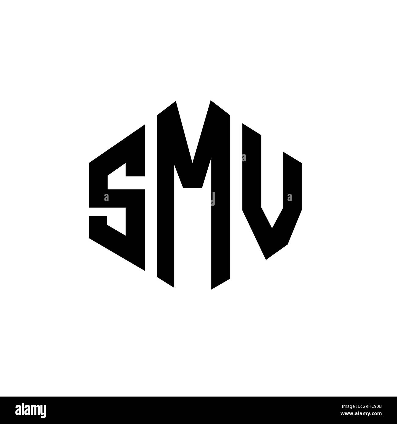 SMV letter logo design with polygon shape. SMV polygon and cube shape ...