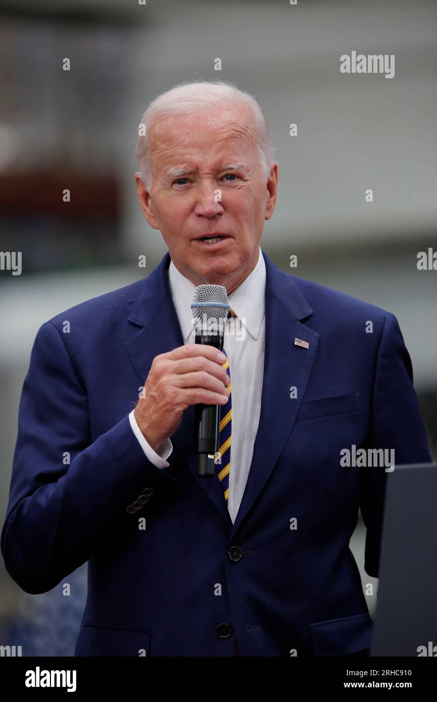 Milwaukee, Wisconsin, USA. 15th Aug, 2023. President JOE BIDEN arrived at Ingeteam Headquarters ...
