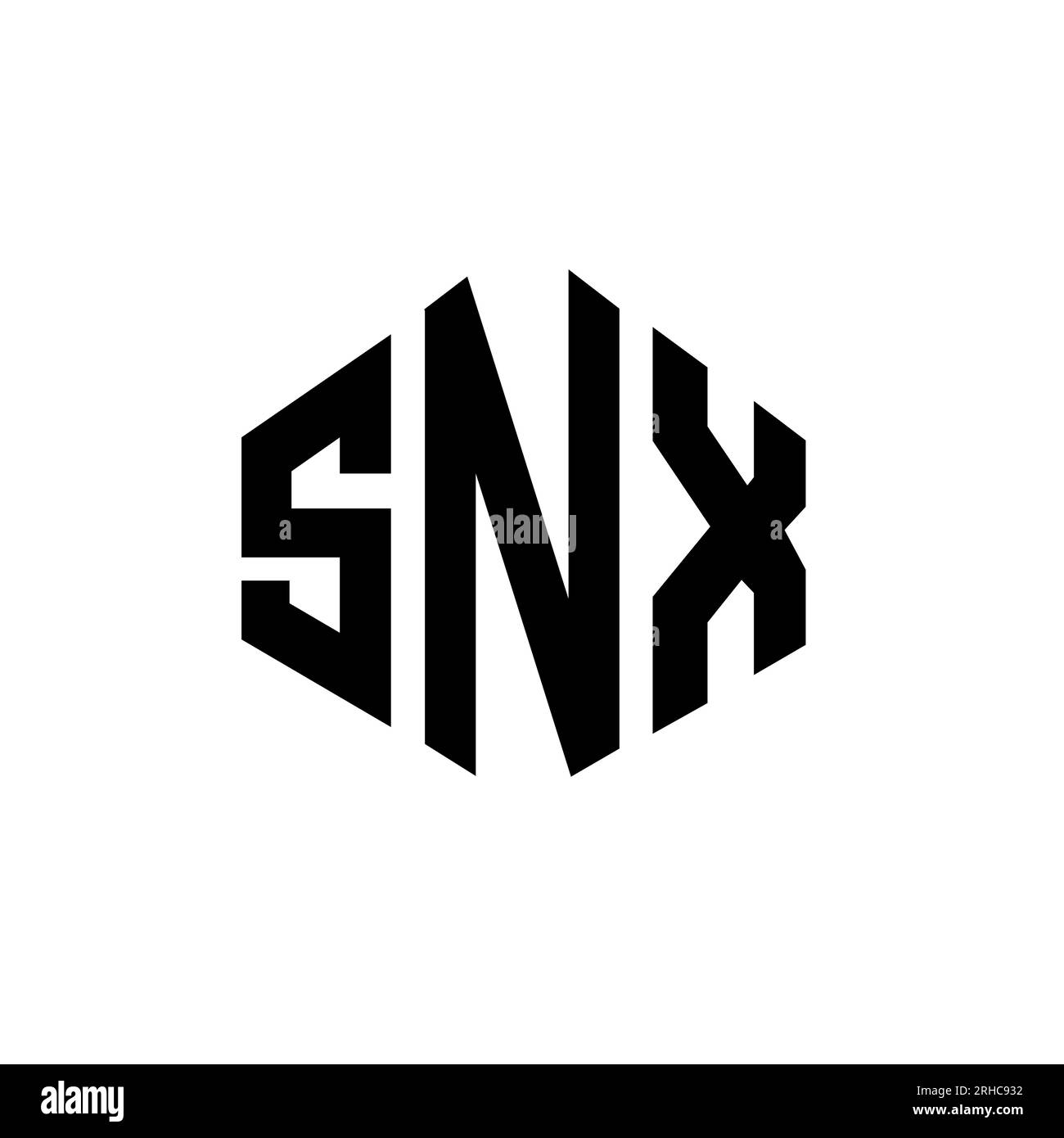 SNX letter logo design with polygon shape. SNX polygon and cube shape ...