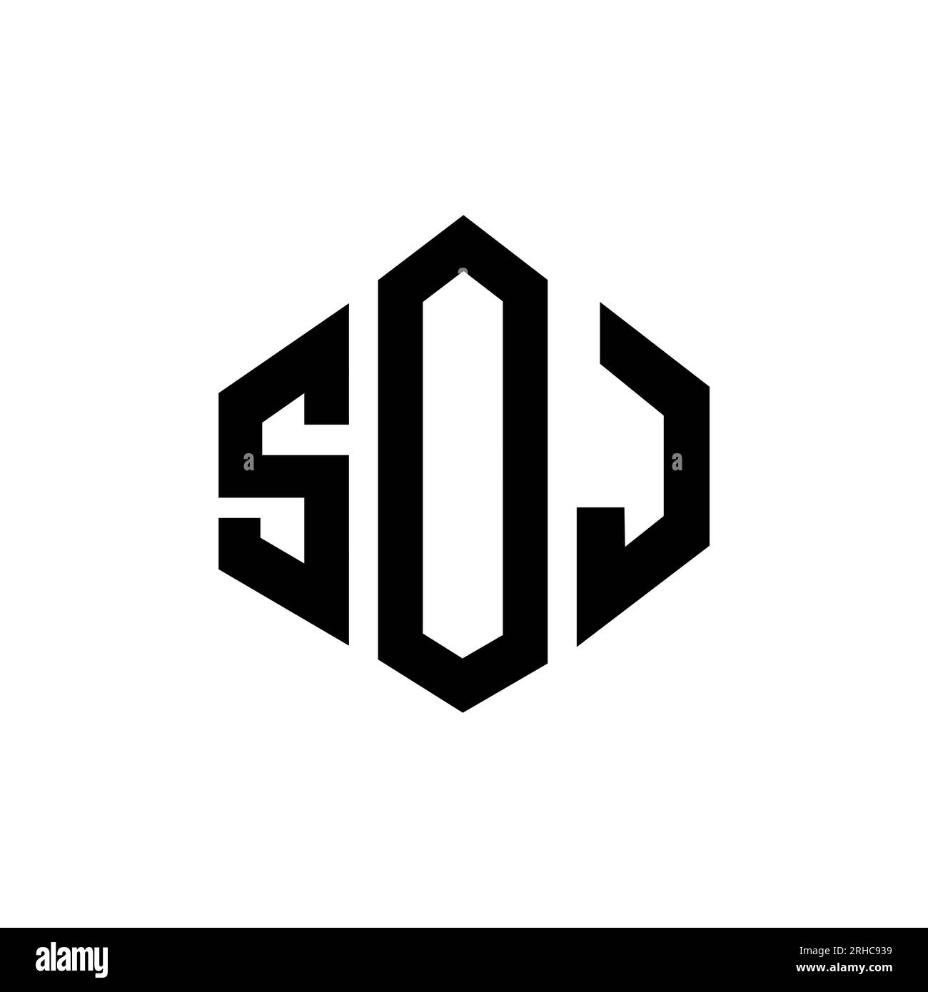 SOJ letter logo design with polygon shape. SOJ polygon and cube shape ...