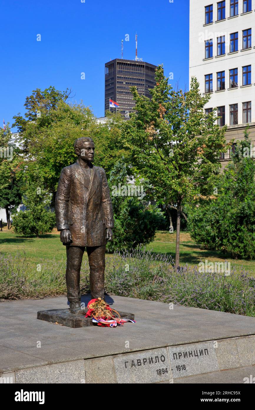 Monument to Gavrilo Princip (1894-1918) the Bosnian Serb student who ...