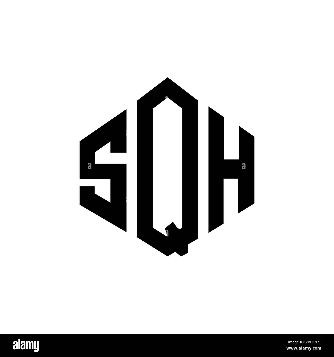 SQH letter logo design with polygon shape. SQH polygon and cube shape ...