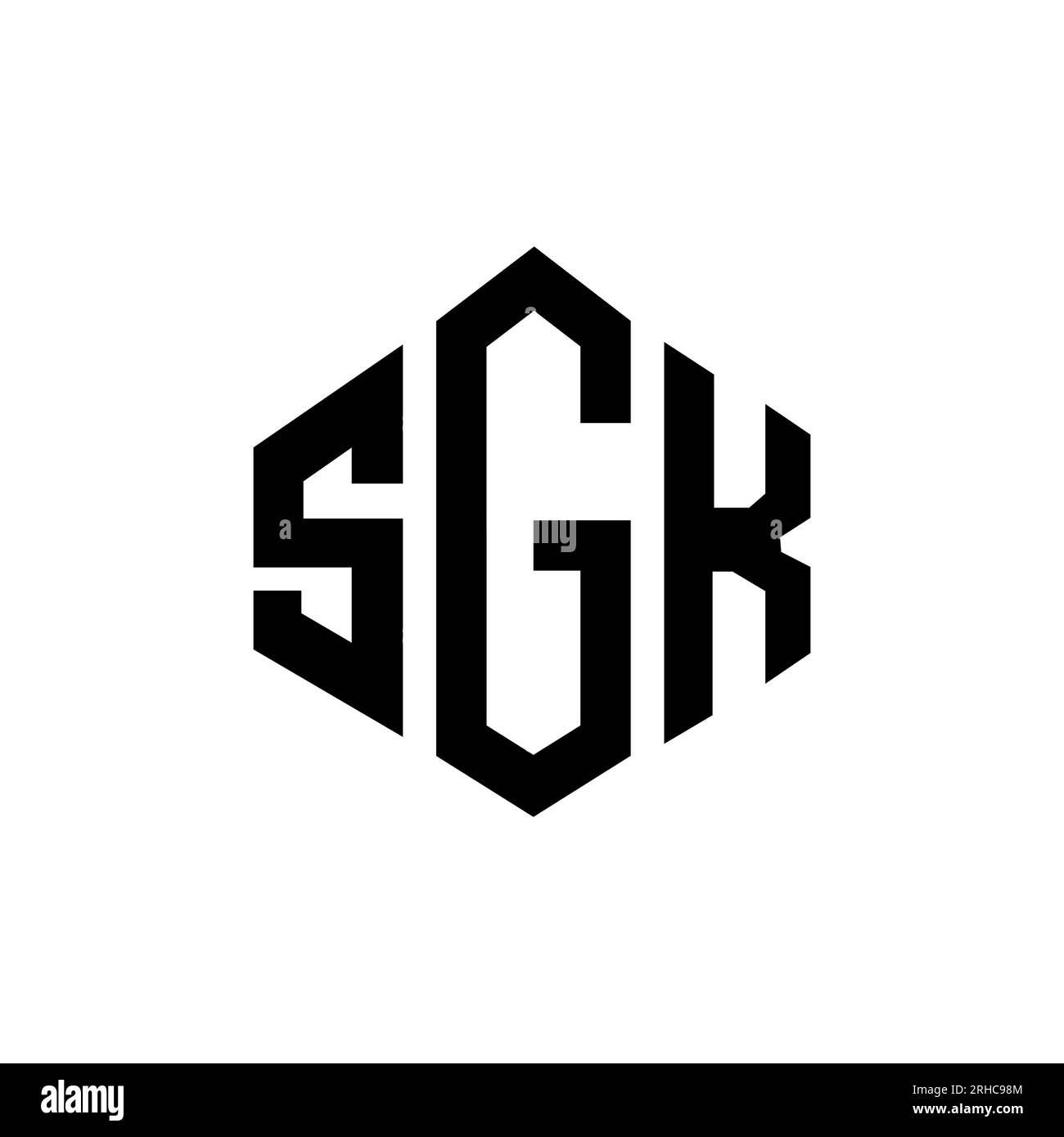 SGK letter logo design with polygon shape. SGK polygon and cube shape ...