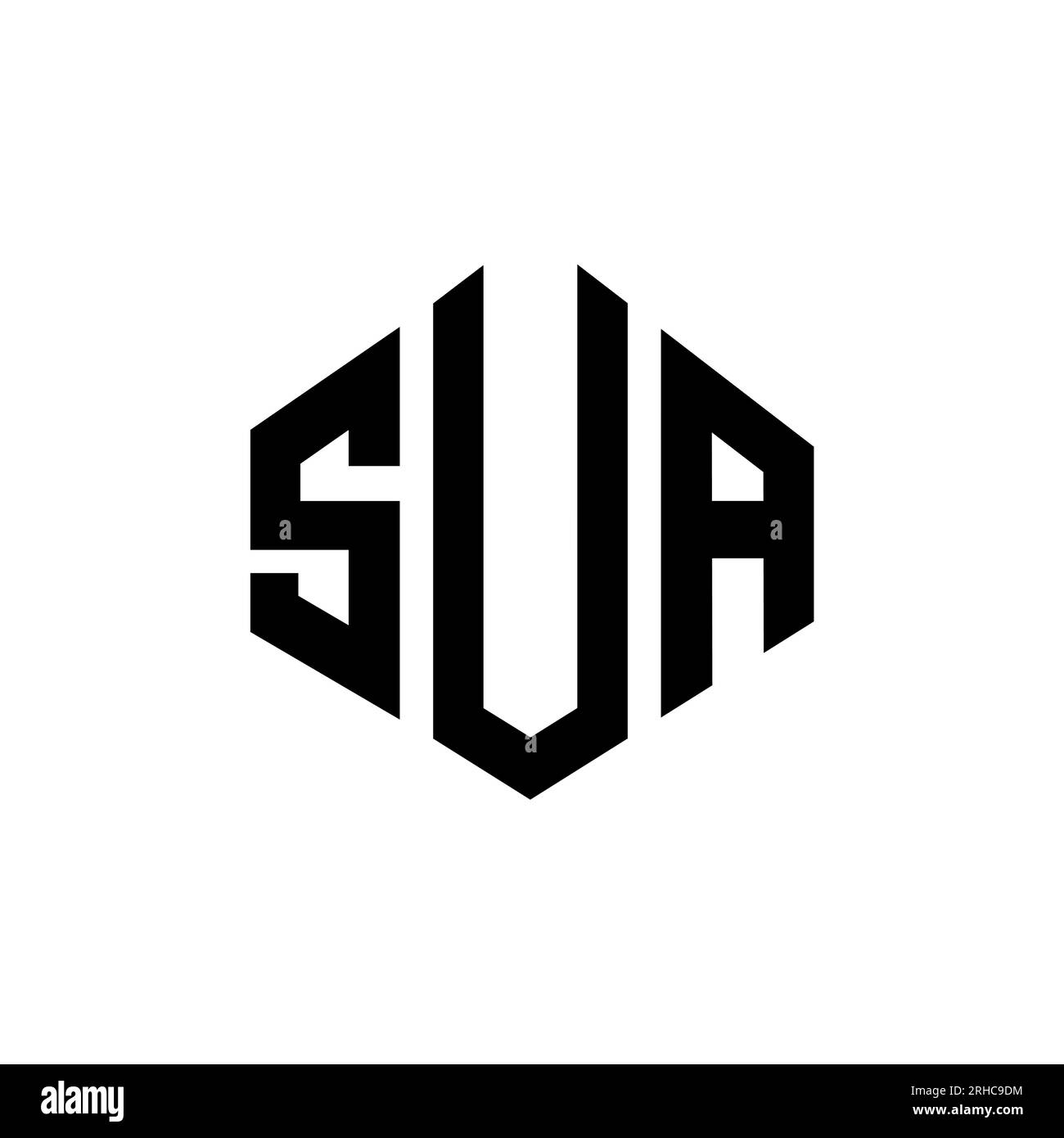 SUA letter logo design with polygon shape. SUA polygon and cube shape ...