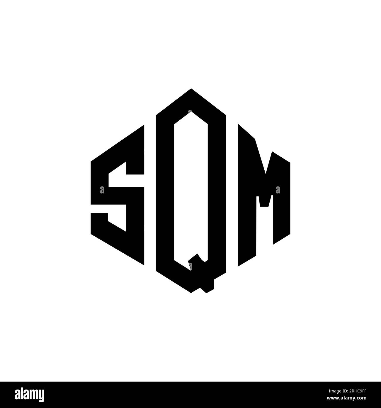 SQM letter logo design with polygon shape. SQM polygon and cube shape ...