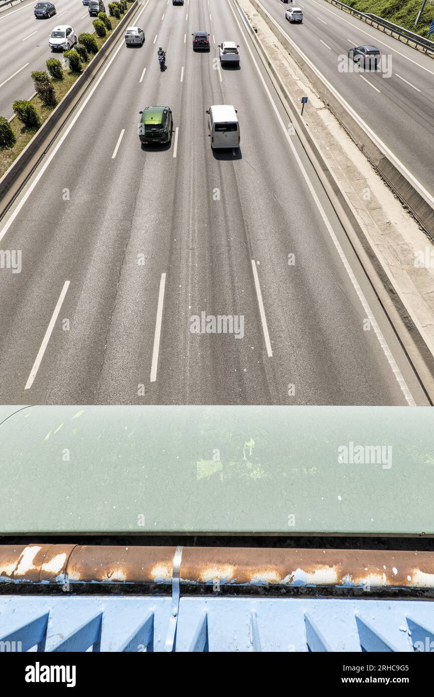 road traffic on a highway seen from an overpass Stock Photo - Alamy