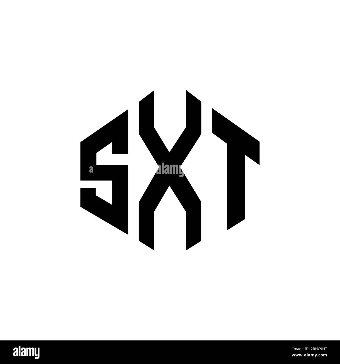 SXT letter logo design with polygon shape. SXT polygon and cube shape ...