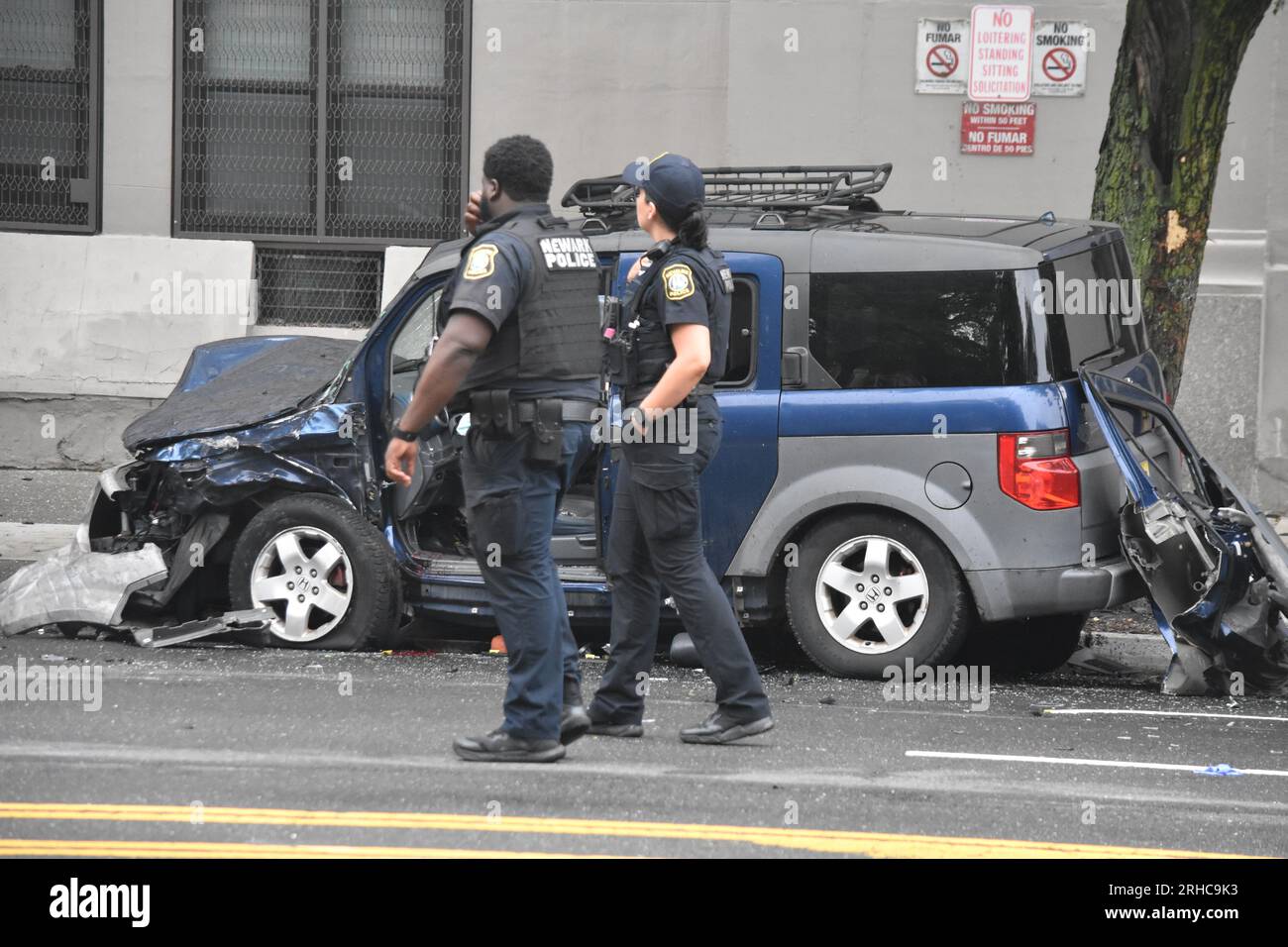 Prosecutor's office personnel seen at the vehicle collision crime scene ...