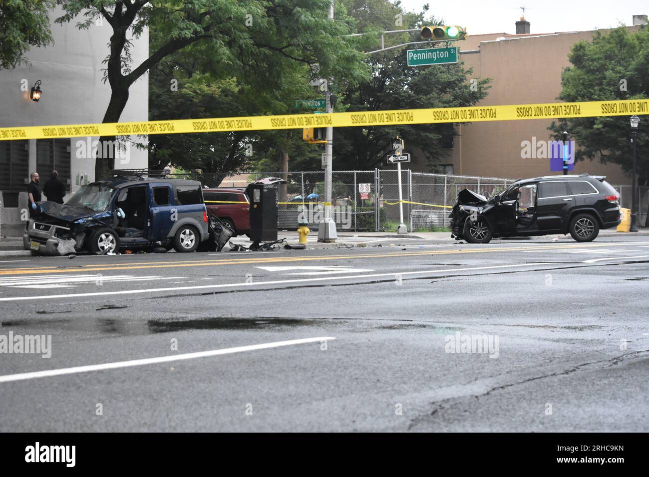 Police tape around the crime scene, blocking access to the crime scene ...