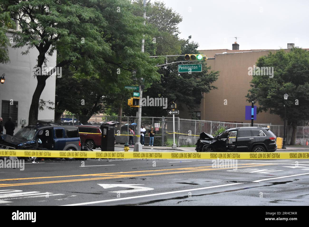 Police tape around the crime scene, blocking access to the crime scene ...