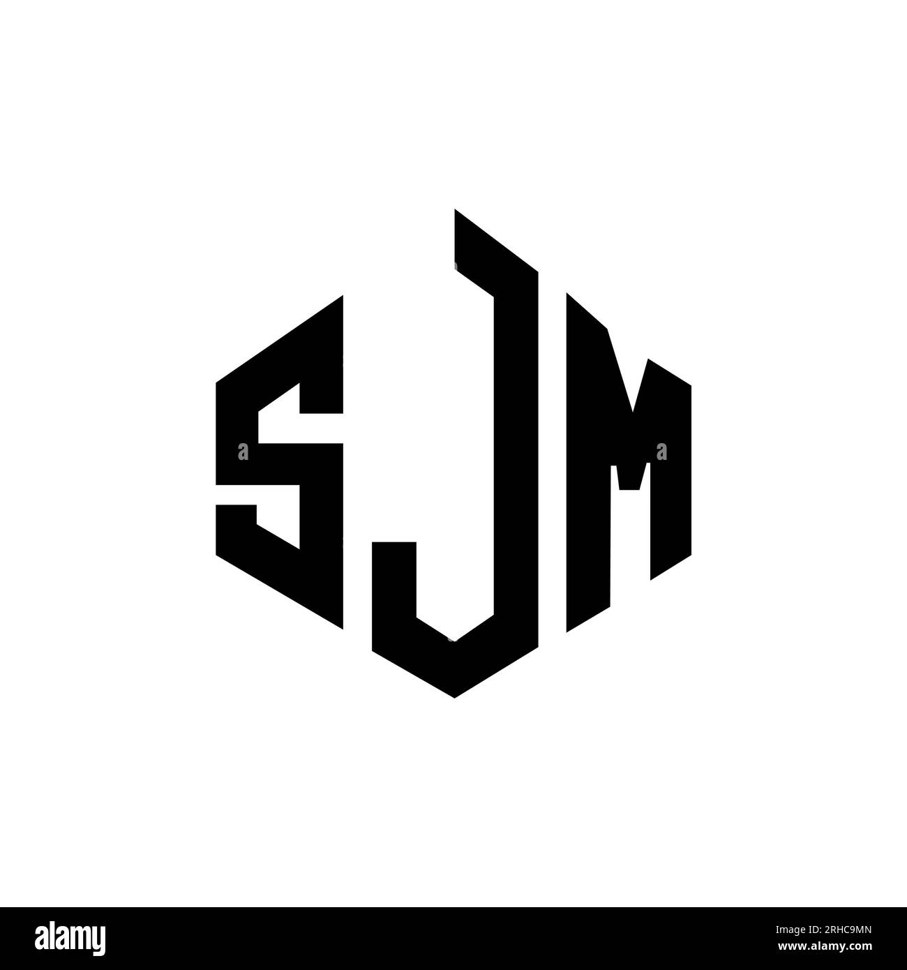SJM letter logo design with polygon shape. SJM polygon and cube shape ...