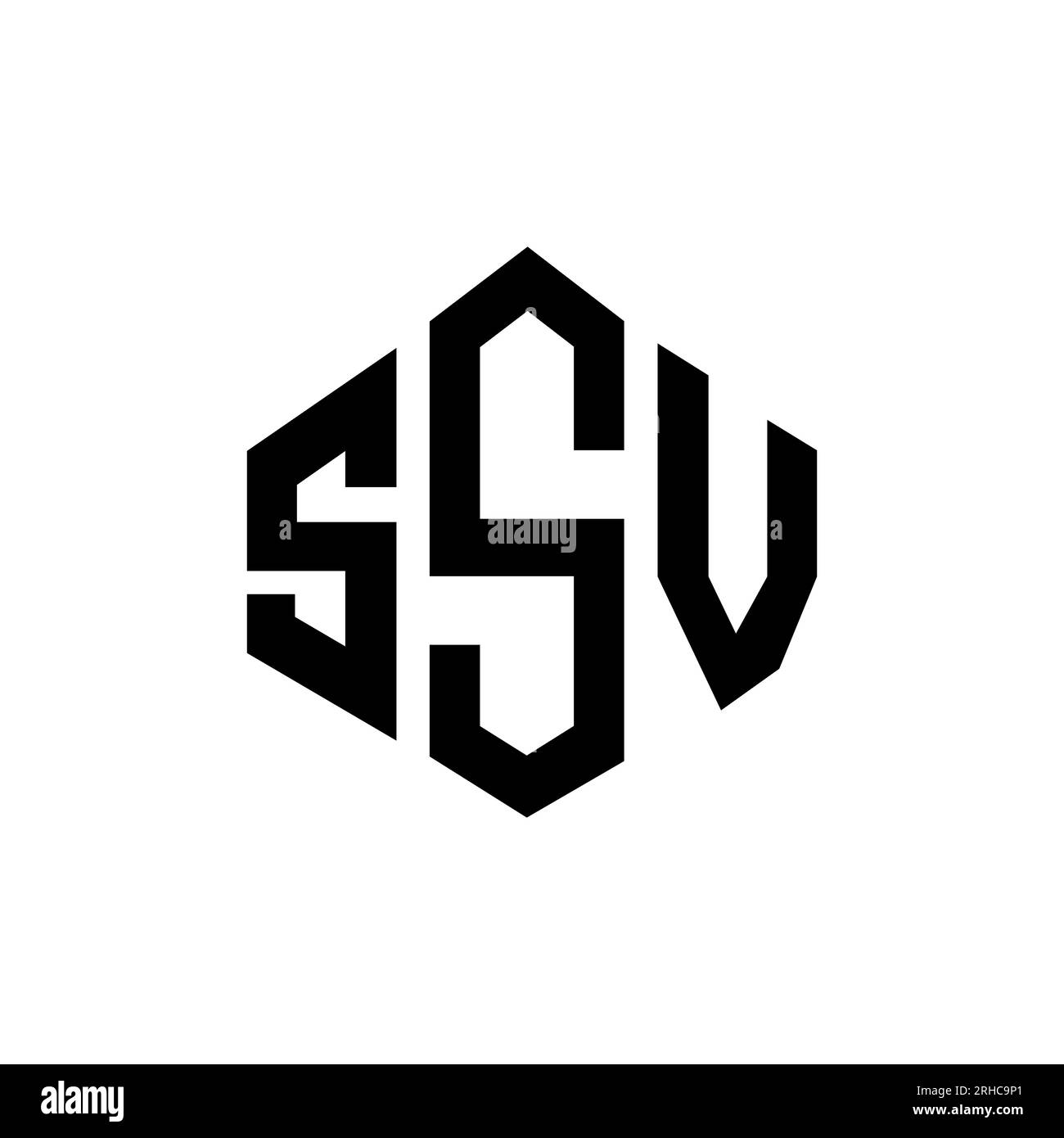 SSV letter logo design with polygon shape. SSV polygon and cube shape logo design. SSV hexagon ...