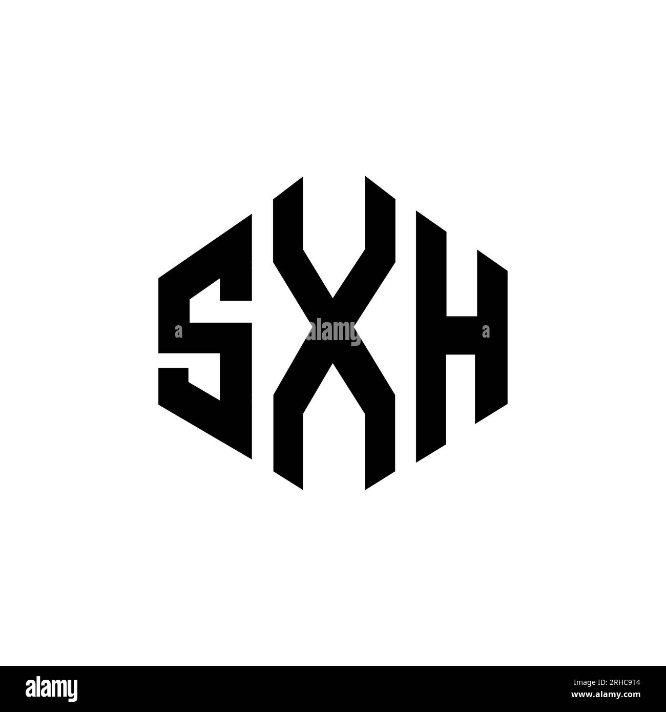 SXH letter logo design with polygon shape. SXH polygon and cube shape logo design. SXH hexagon ...