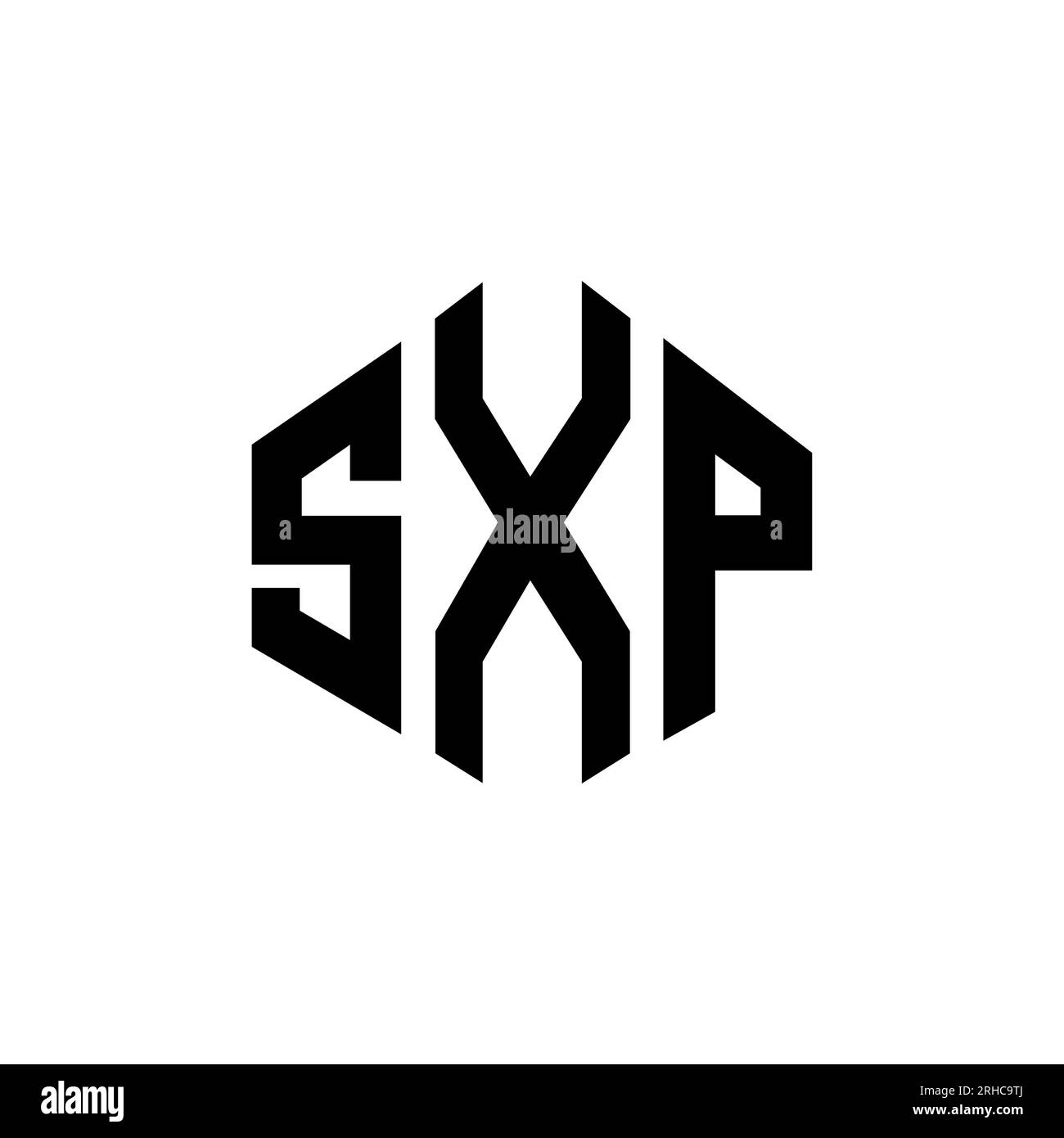 SXP letter logo design with polygon shape. SXP polygon and cube shape ...