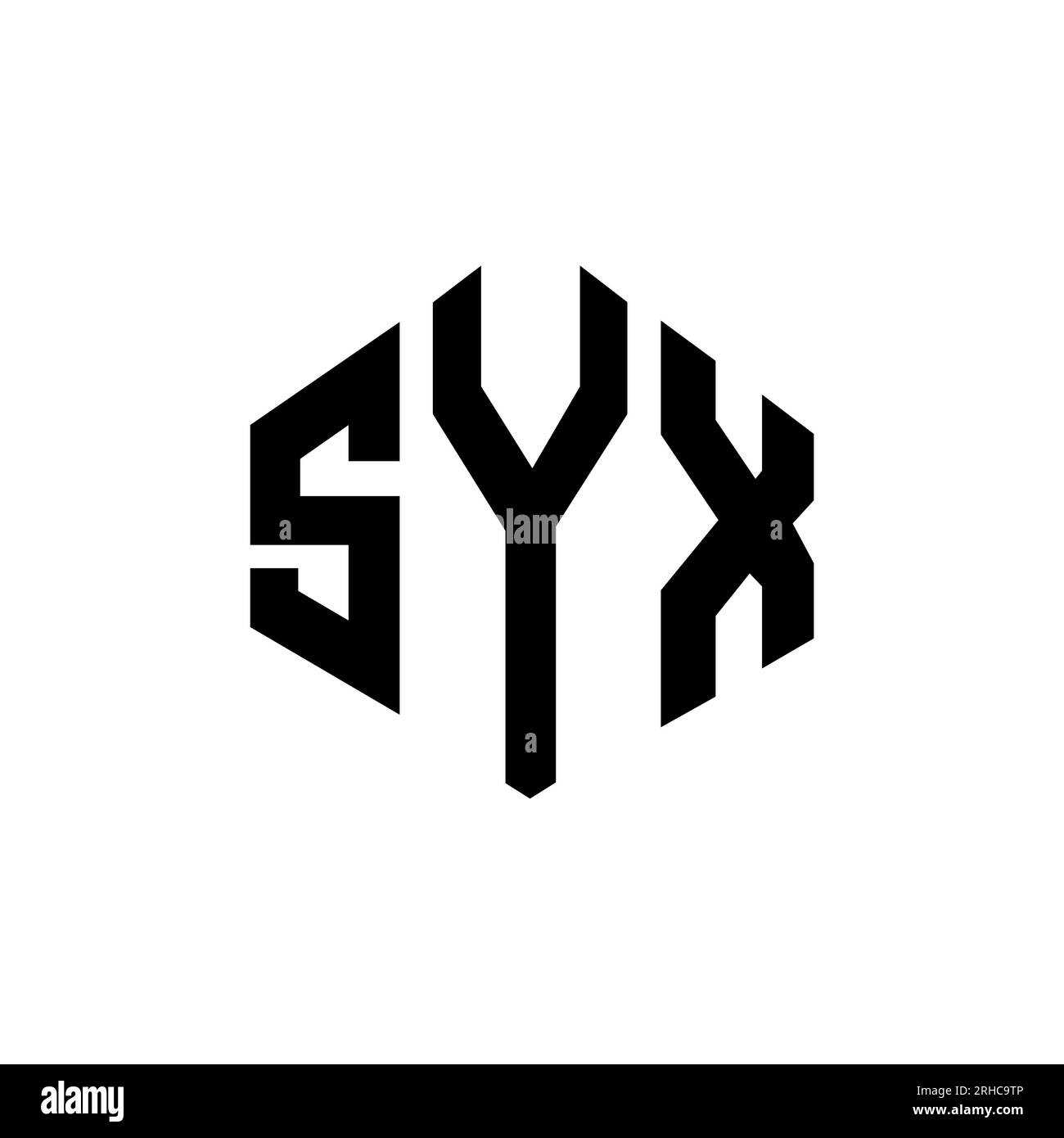 SYX letter logo design with polygon shape. SYX polygon and cube shape ...