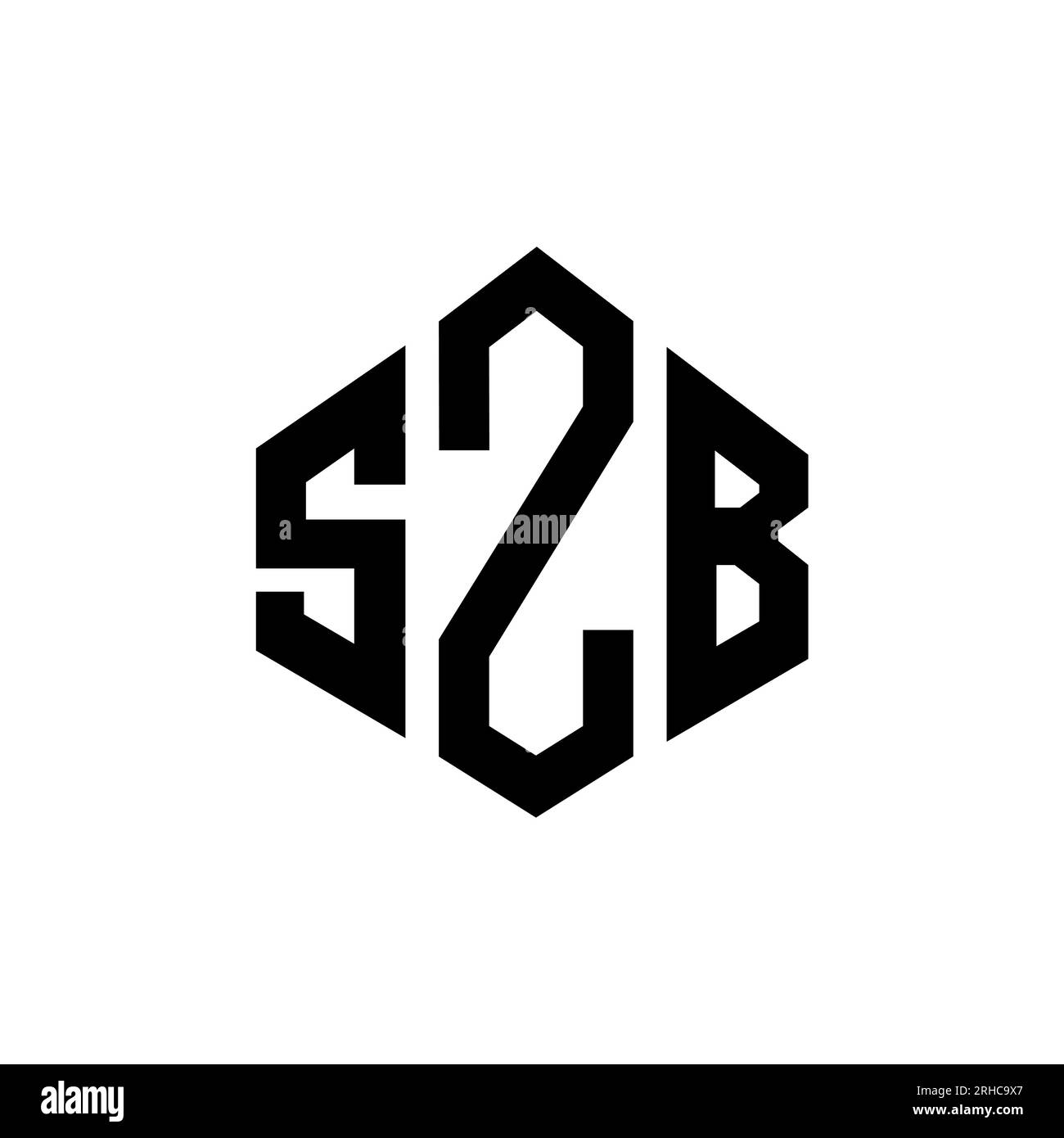 SZB letter logo design with polygon shape. SZB polygon and cube shape ...