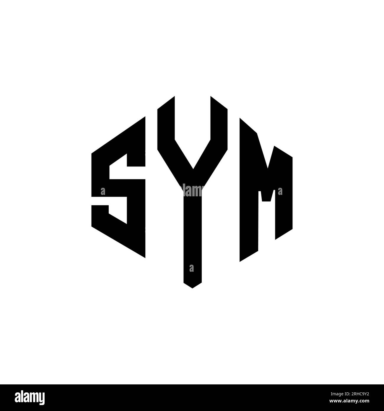 SYM letter logo design with polygon shape. SYM polygon and cube shape ...