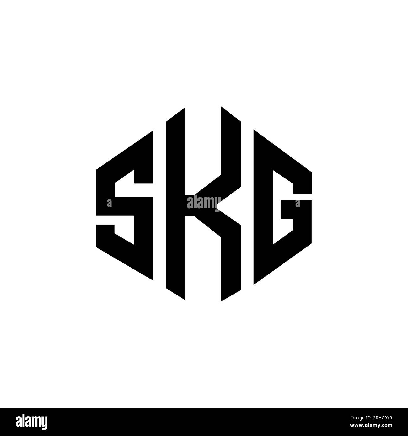 SKG letter logo design with polygon shape. SKG polygon and cube shape ...