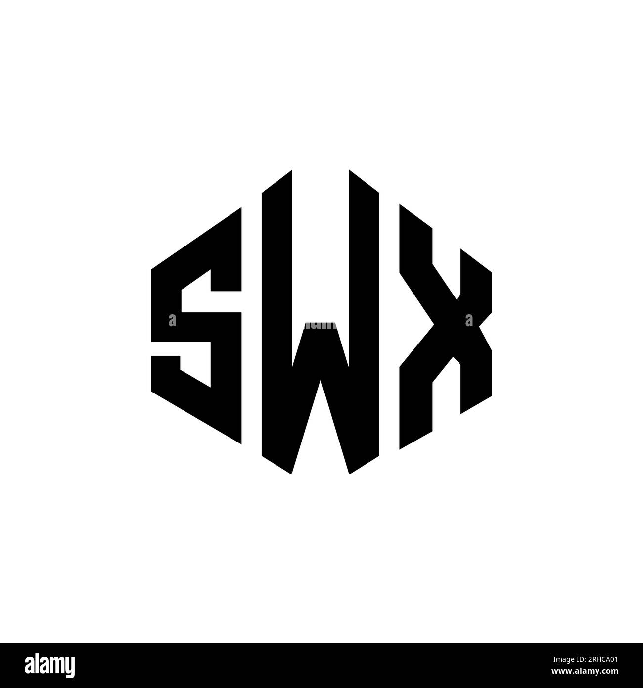 SWX letter logo design with polygon shape. SWX polygon and cube shape ...
