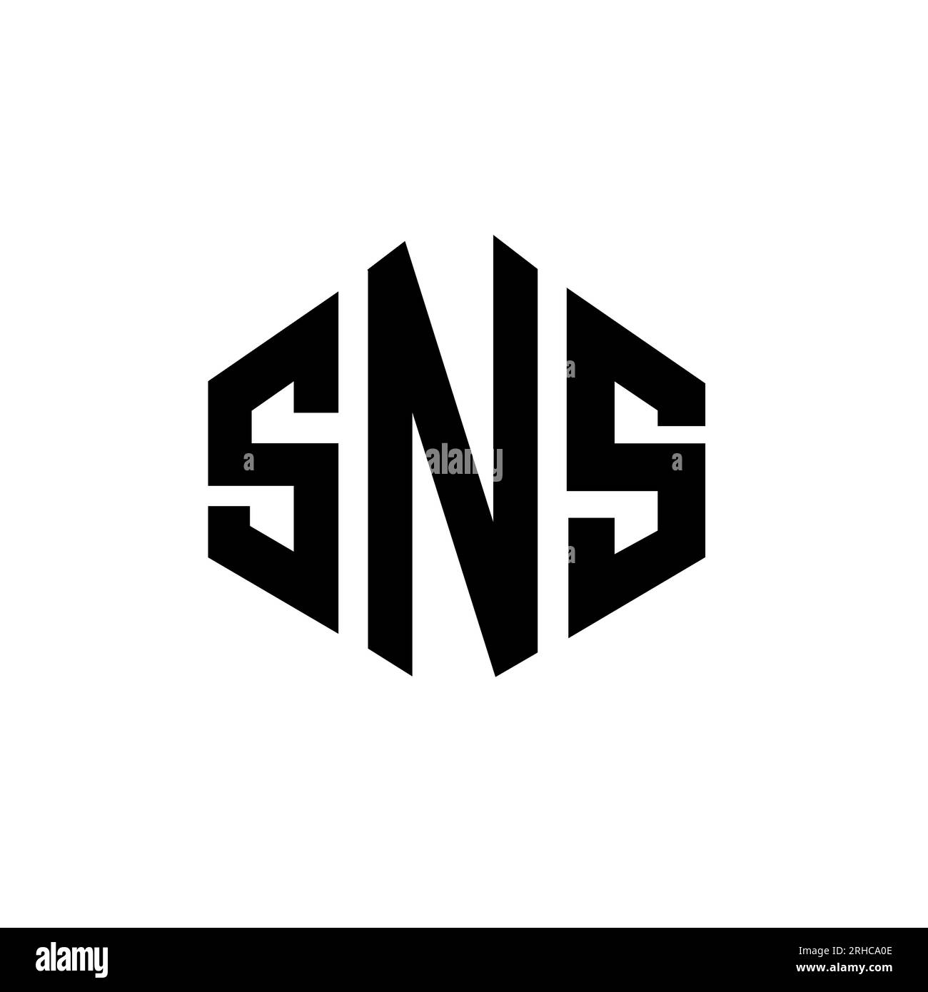 SNS letter logo design with polygon shape. SNS polygon and cube shape ...