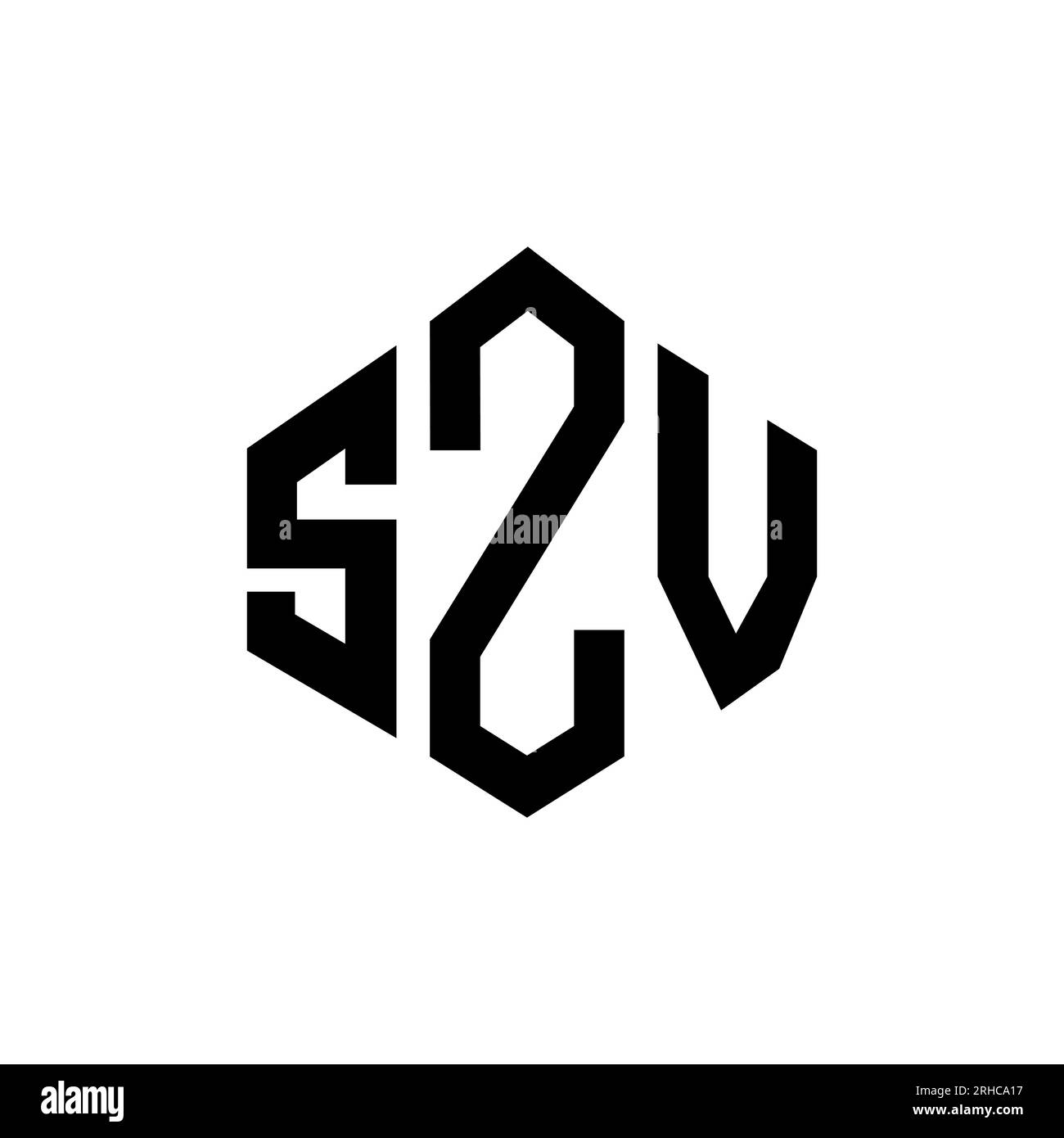 SZV letter logo design with polygon shape. SZV polygon and cube shape ...