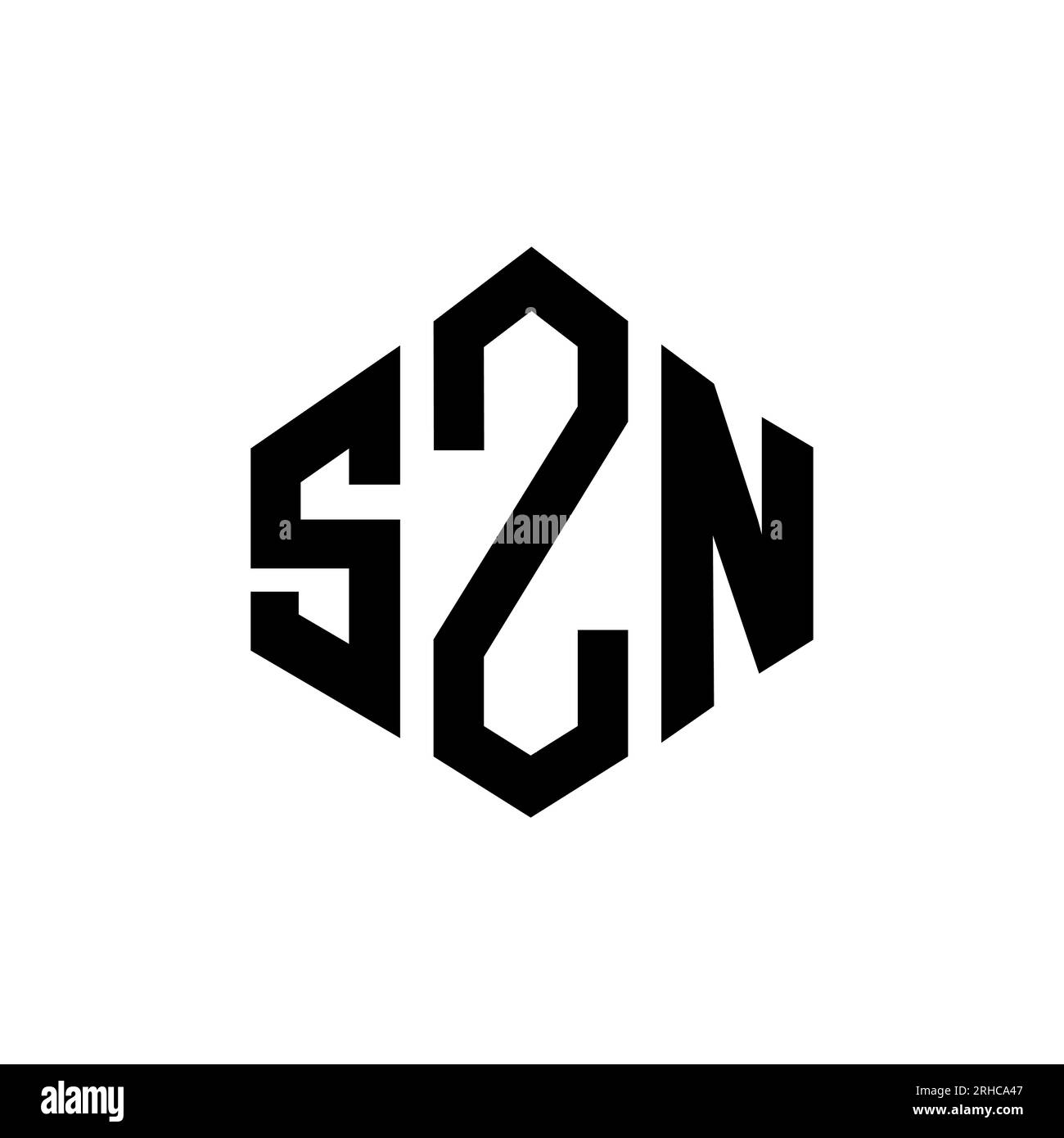 SZN letter logo design with polygon shape. SZN polygon and cube shape logo design. SZN hexagon ...