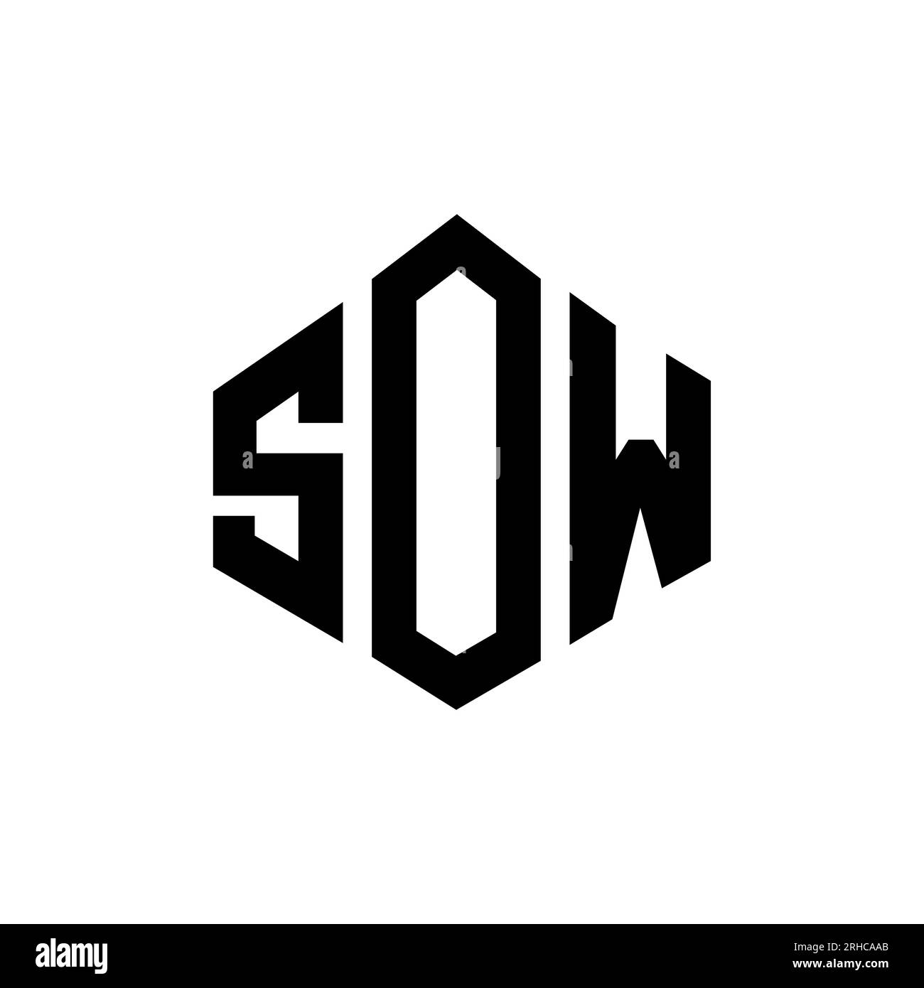 SOW letter logo design with polygon shape. SOW polygon and cube shape ...