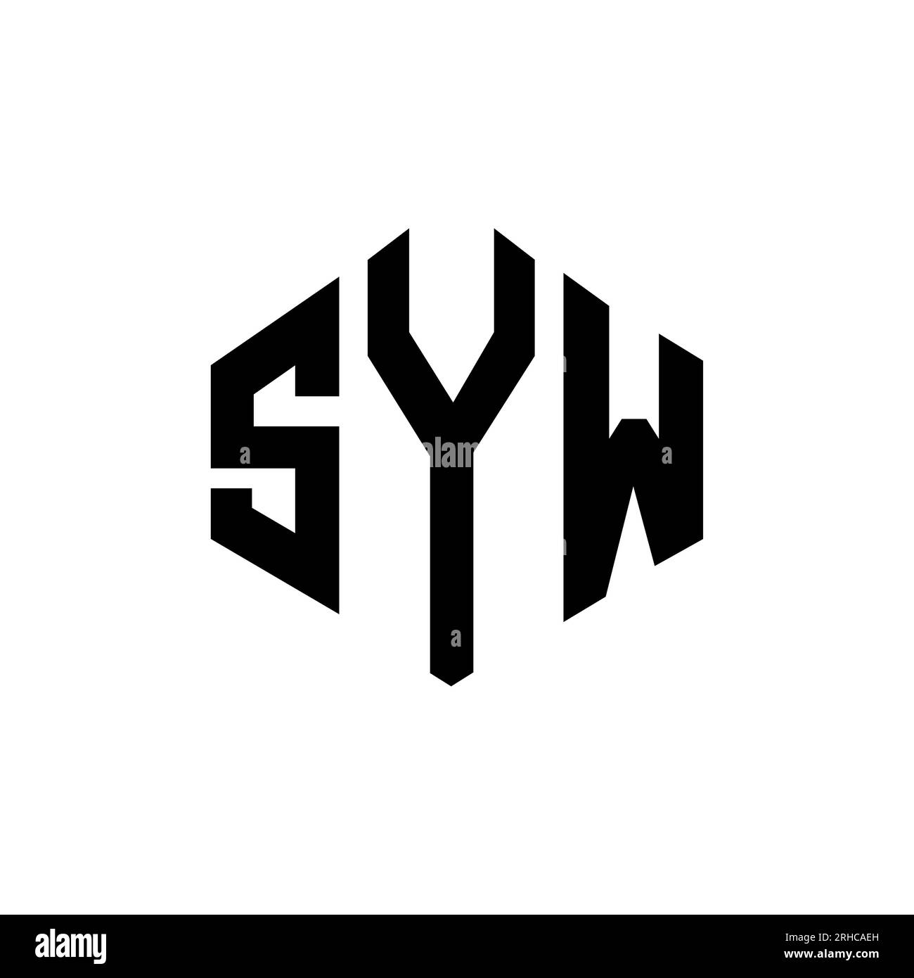 SYW letter logo design with polygon shape. SYW polygon and cube shape ...