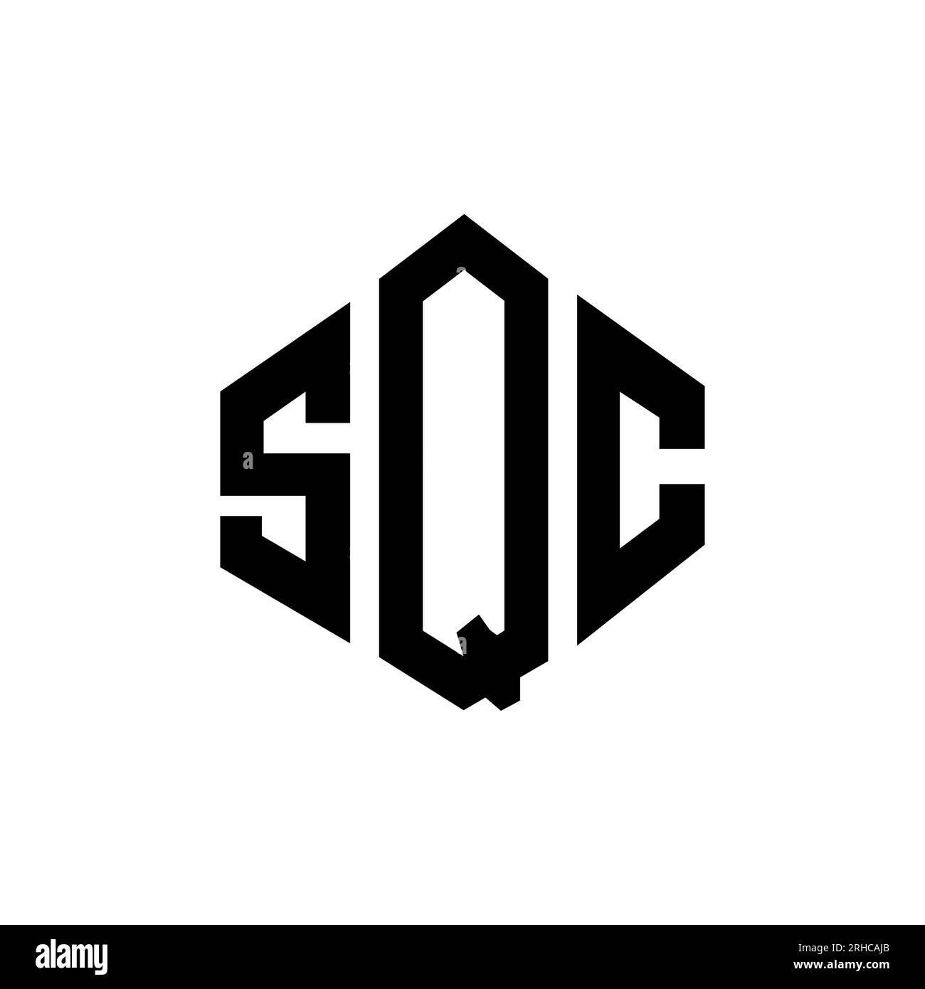 SQC letter logo design with polygon shape. SQC polygon and cube shape ...