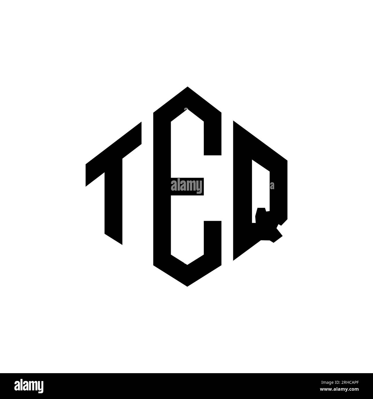 TEQ letter logo design with polygon shape. TEQ polygon and cube shape ...