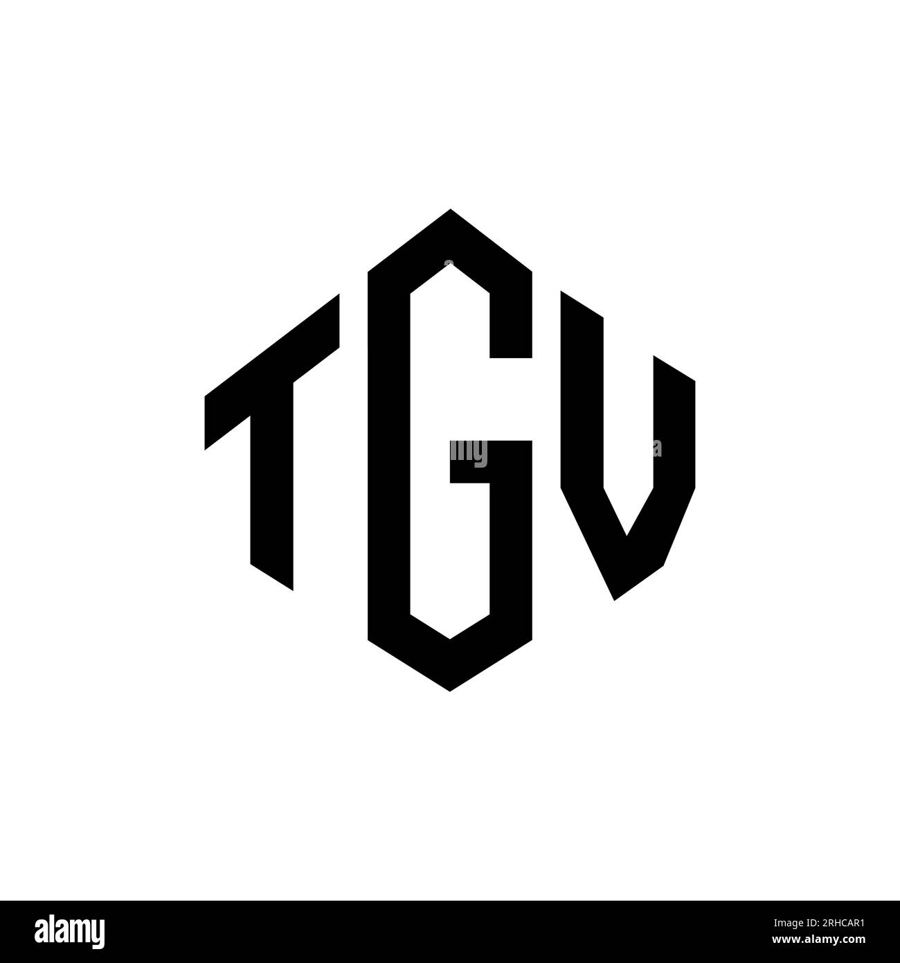 TGV letter logo design with polygon shape. TGV polygon and cube shape ...