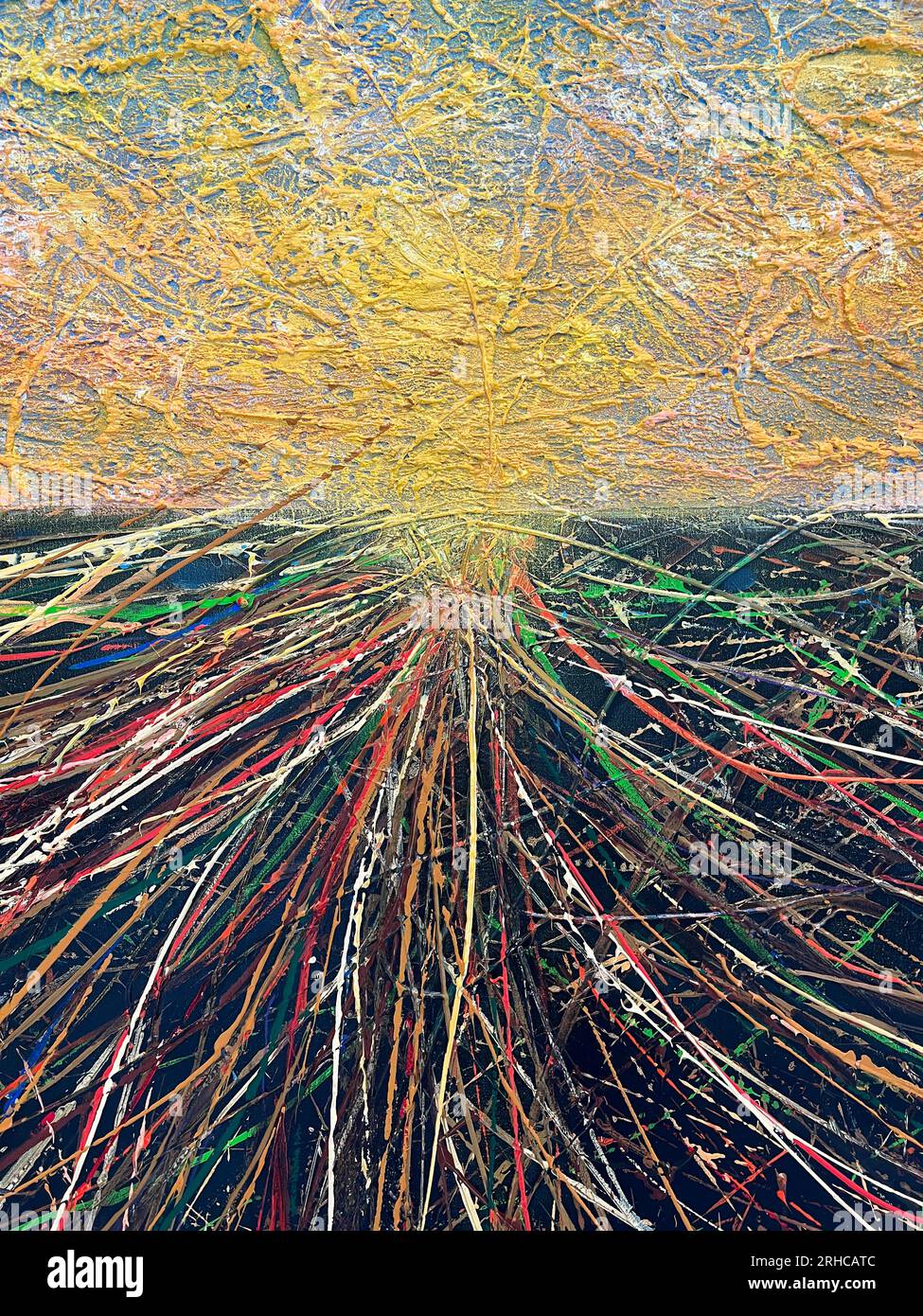 Jose Parla, born 1973. Sections of "Blooms of Mold" paintings. Brooklyn ...