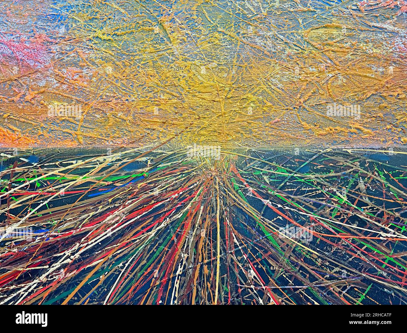 Jose Parla, born 1973. Sections of "Blooms of Mold" paintings. Brooklyn ...