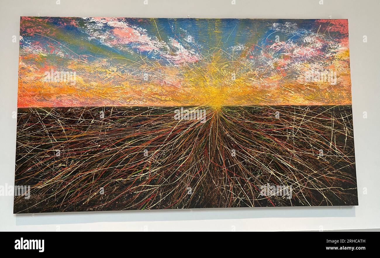 Jose Parla, born 1973. Sections of "Blooms of Mold" paintings. Brooklyn ...