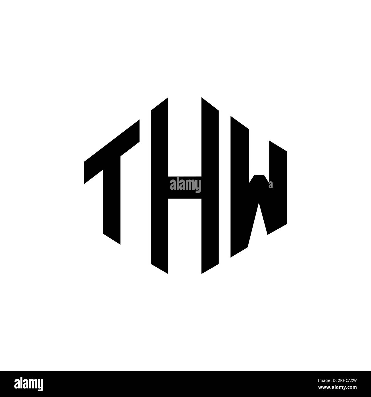 THW letter logo design with polygon shape. THW polygon and cube shape ...