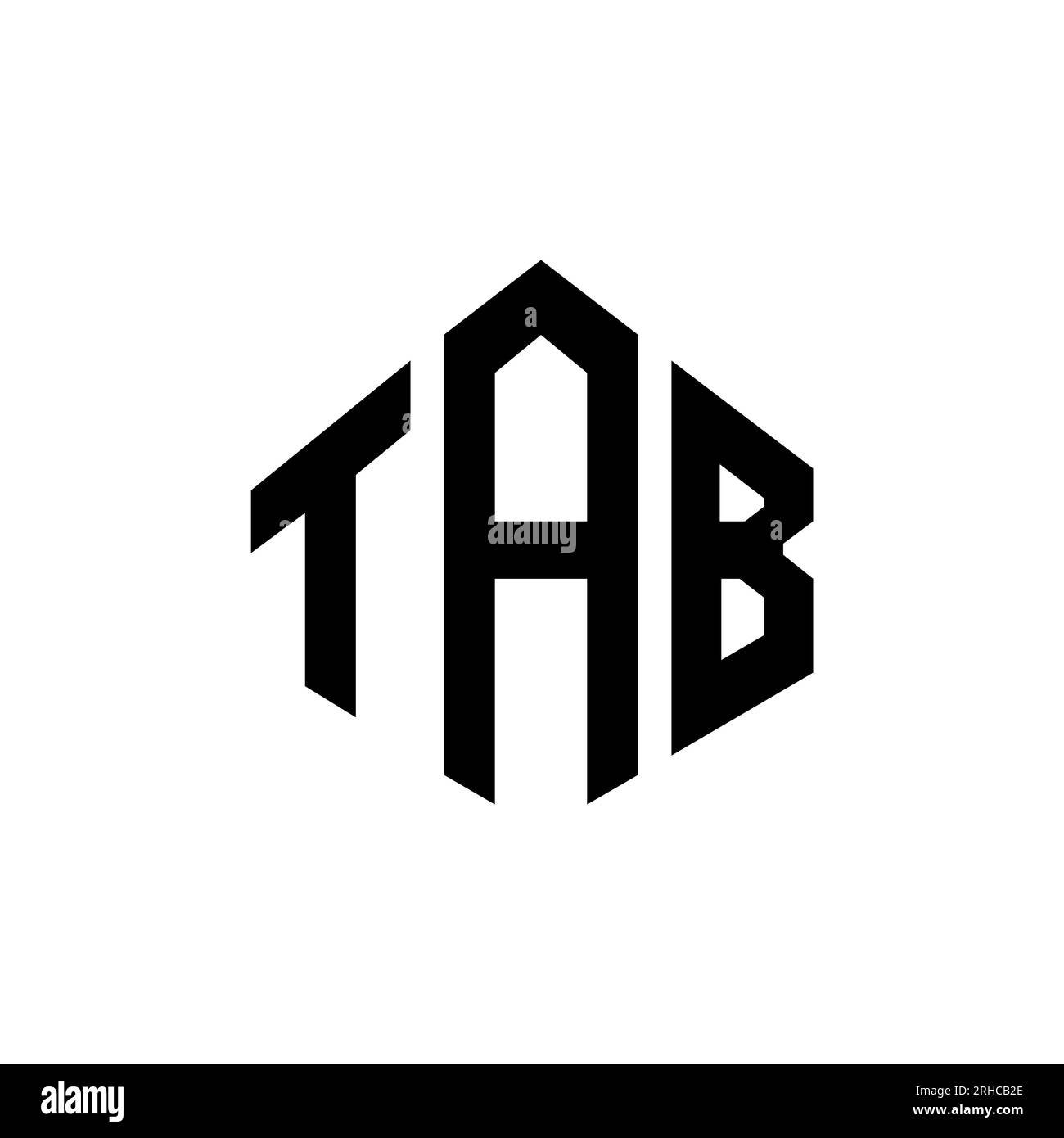 TAB letter logo design with polygon shape. TAB polygon and cube shape ...